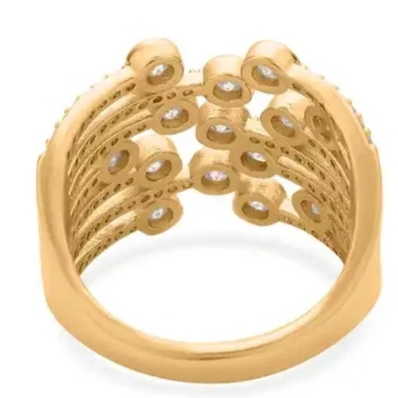 Shop Lc | Jewelry | Diamond Multi Shank Bubble Ring In Goldtone | Poshmark